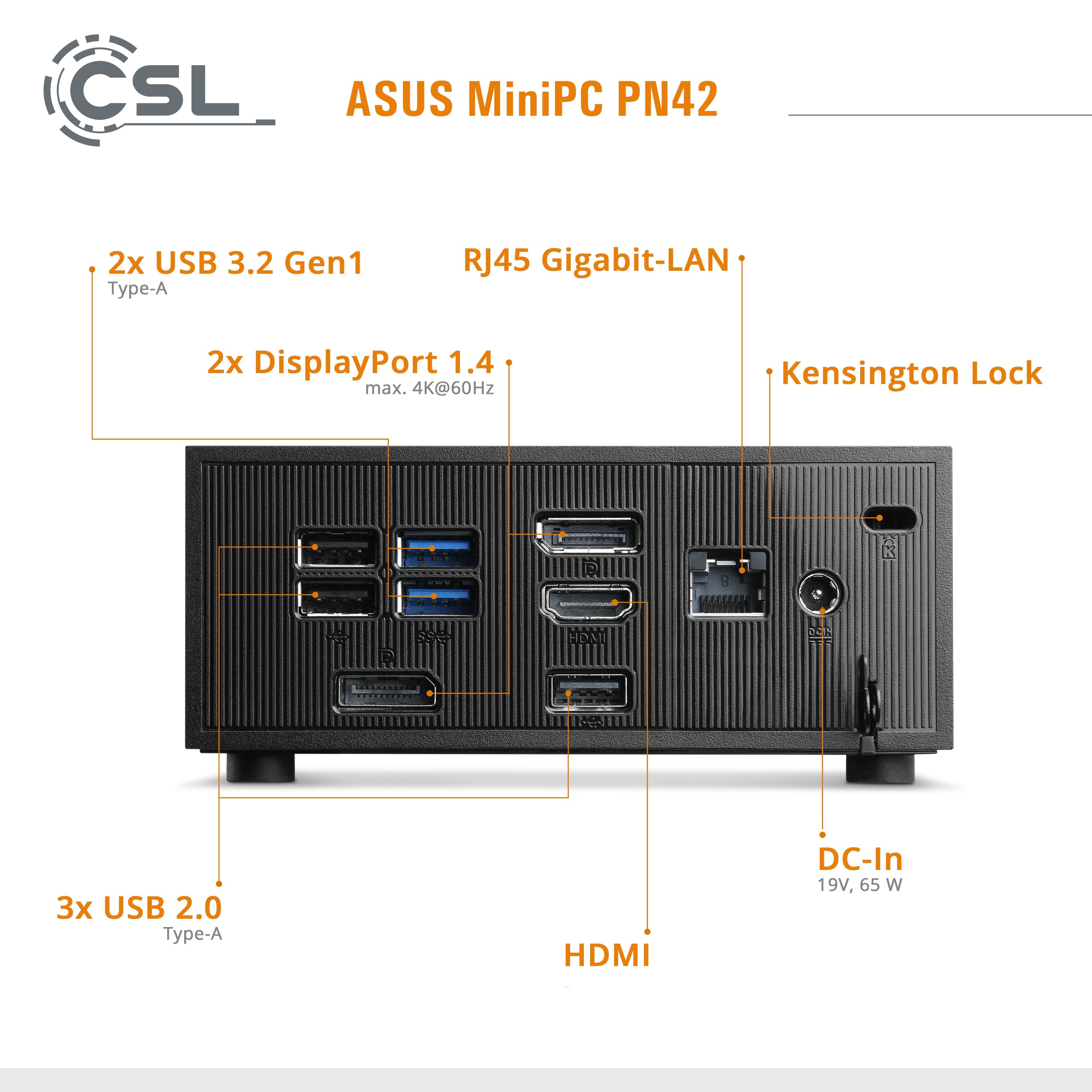 CSL Computer | Mini PC - ASUS PN42 N200 / Windows 11 Pro / 2000GB+8GB