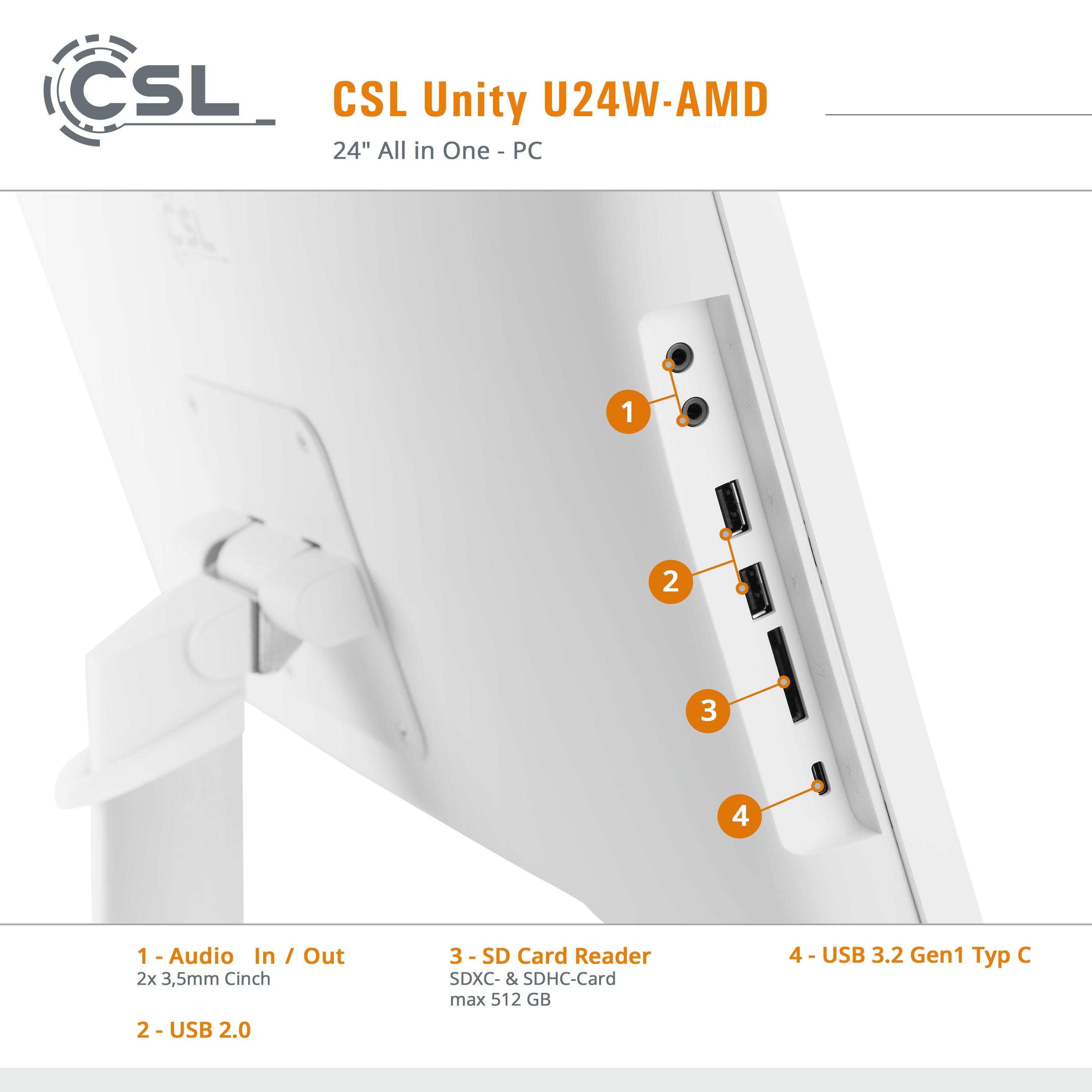 CSL Computer | All-in-One-PC CSL Unity U24W-AMD / 5700G / 4000 GB / 64 ...
