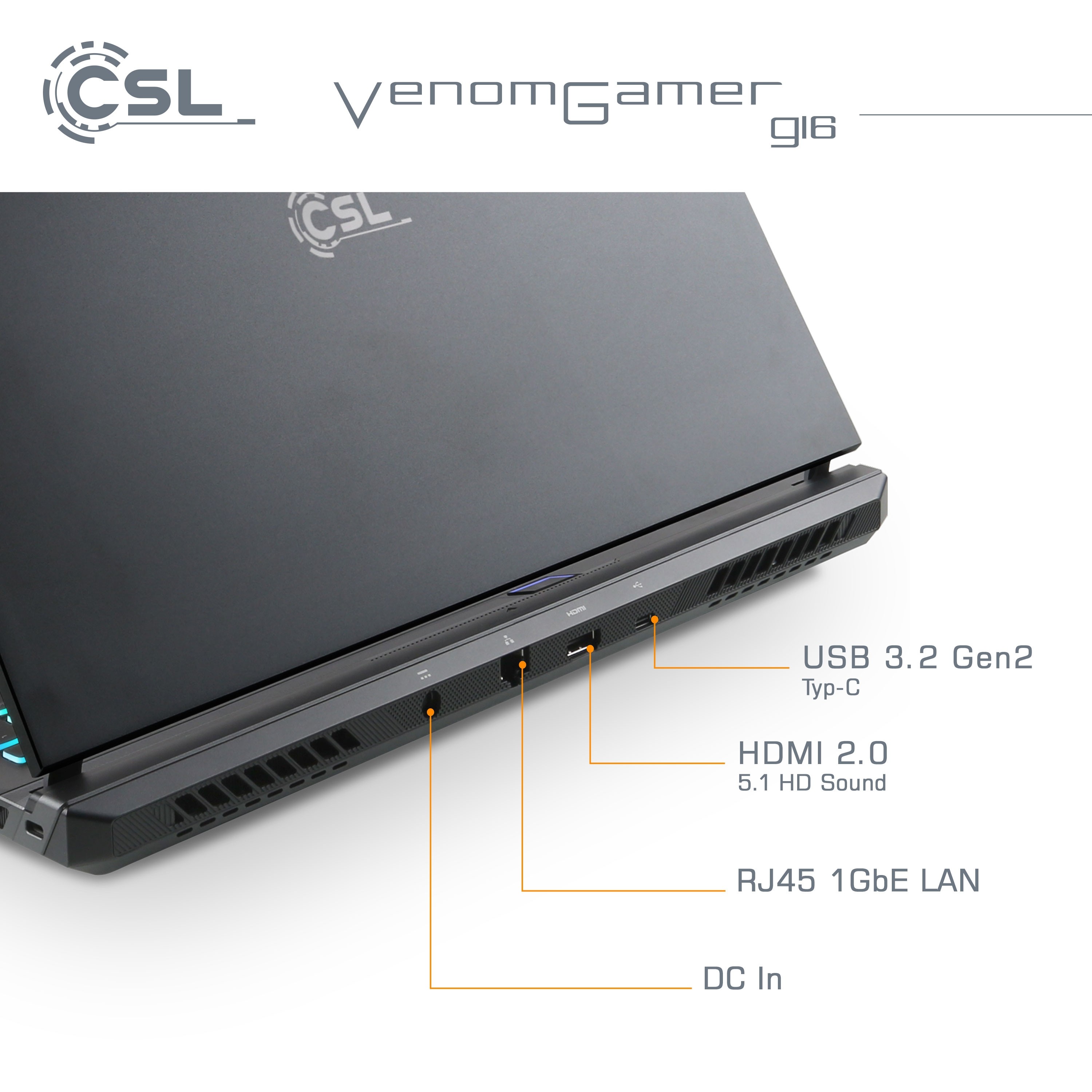 CSL Computer | Notebook Notebook CSL VenomGamer G16 / 32GB / 2000GB / Windows 11 Home