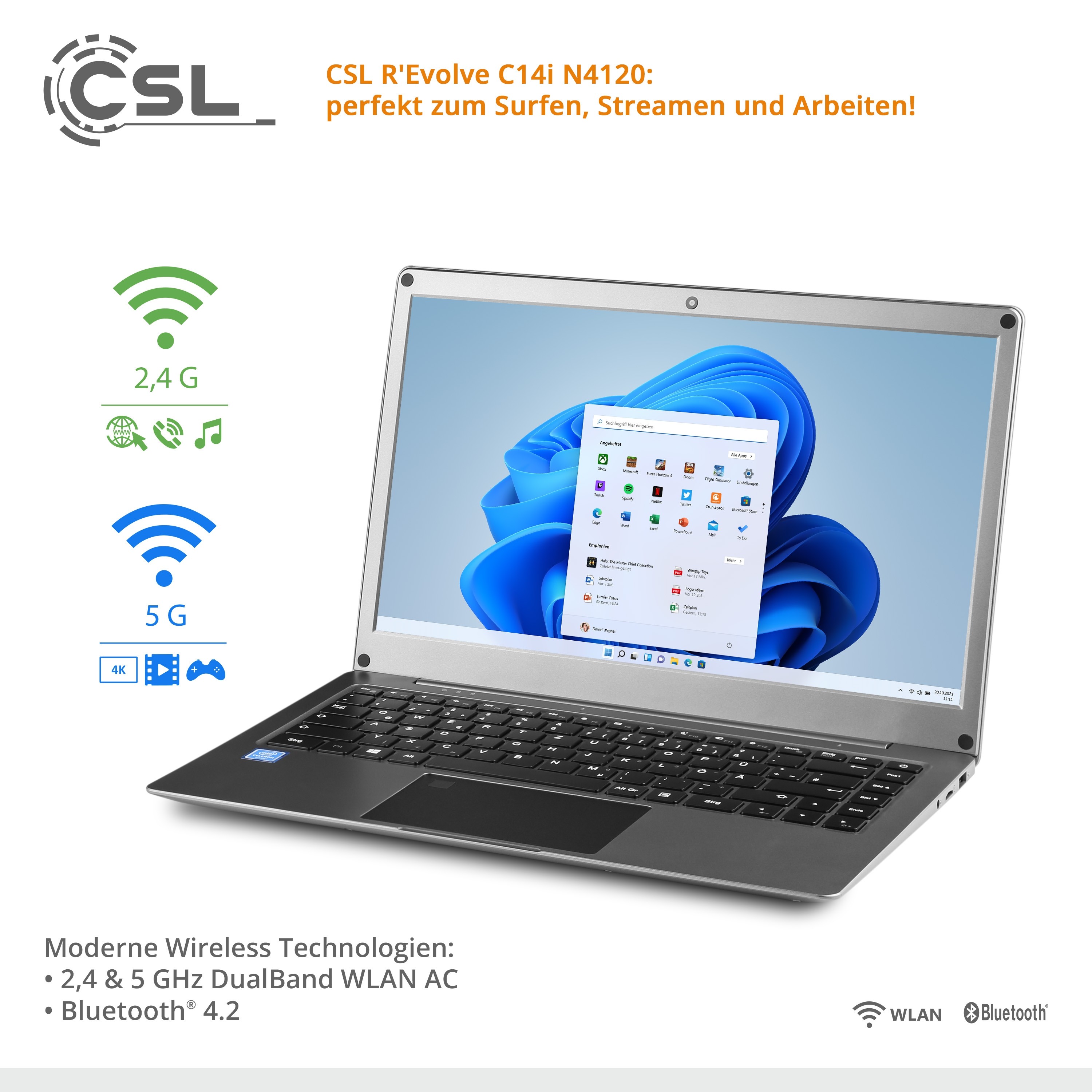 CSL Computer | Notebook CSL R'Evolve C14i v2 / 500GB / Windows 11 Home