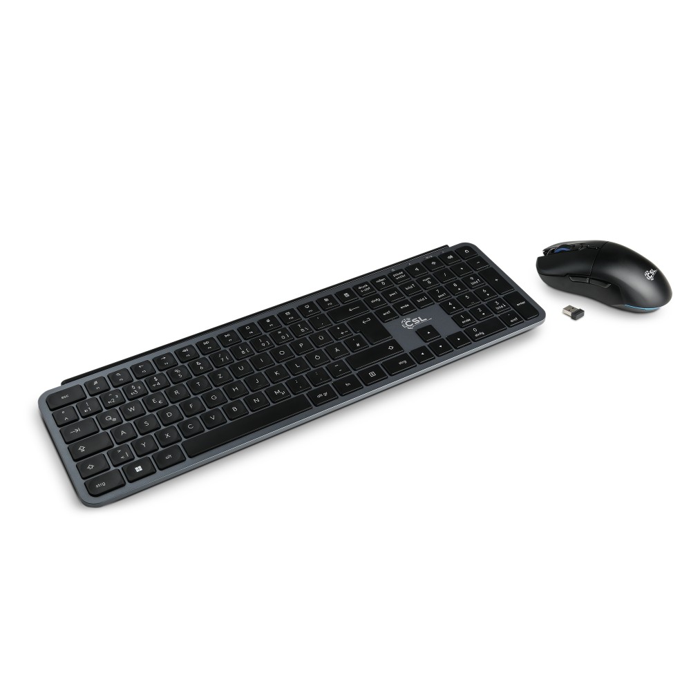 CSL Computer | Clavier et souris sans fil CSL Logix Pro, noir, DE