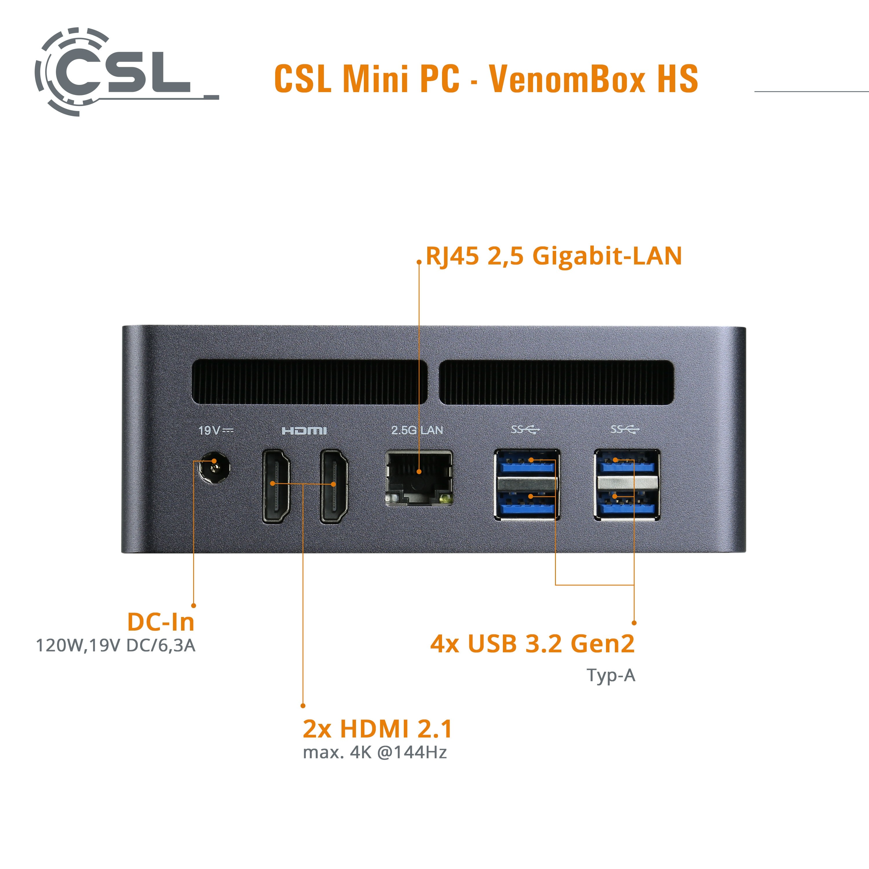 CSL Computer | Mini PC - CSL VenomBox 8845HS / Windows 11 Home / 16GB ...