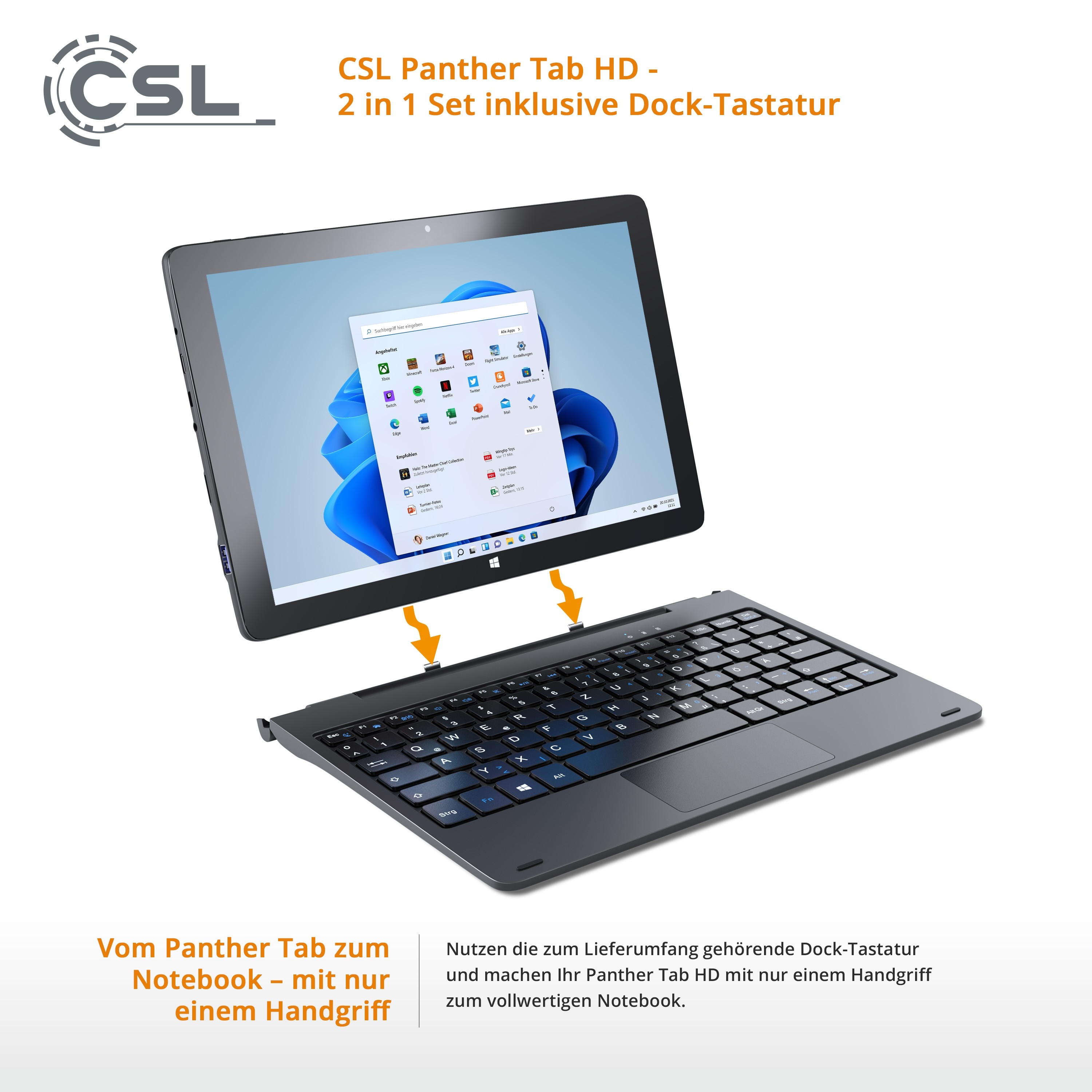 CSL Computer | CSL Panther Tab HD USB 3.1 / 512GB / Windows 11 Home