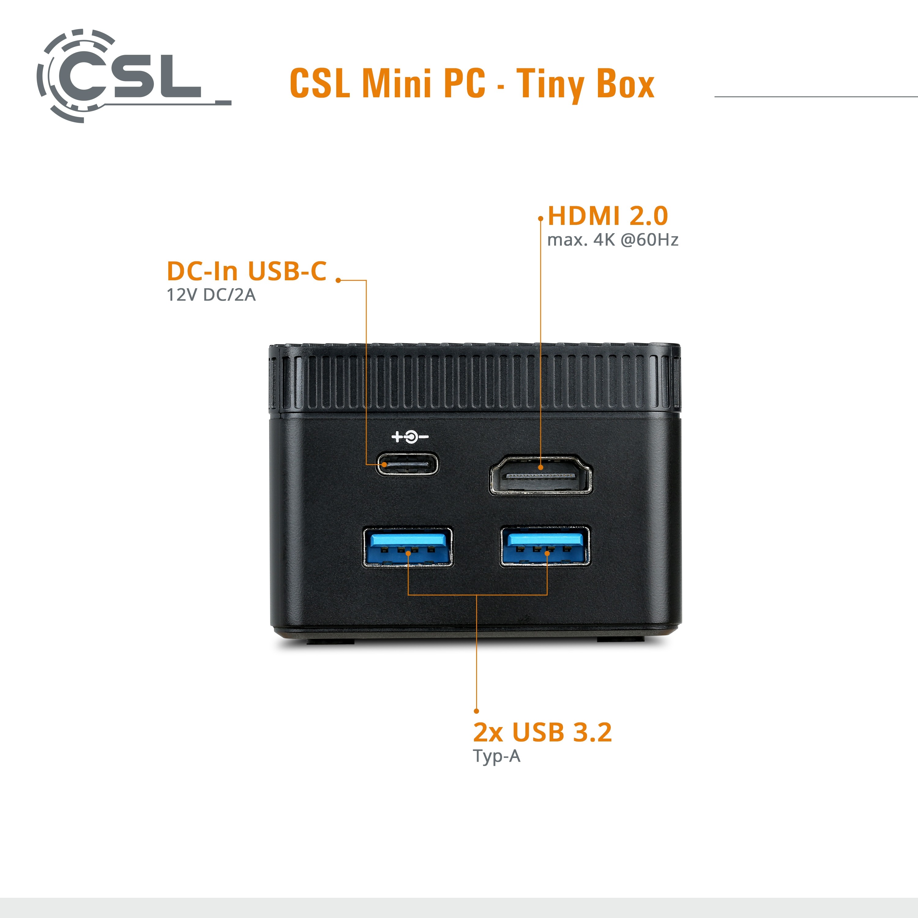 CSL Computer | Mini PC - CSL Tiny Box / 256GB M.2 SSD / Windows 11 Pro